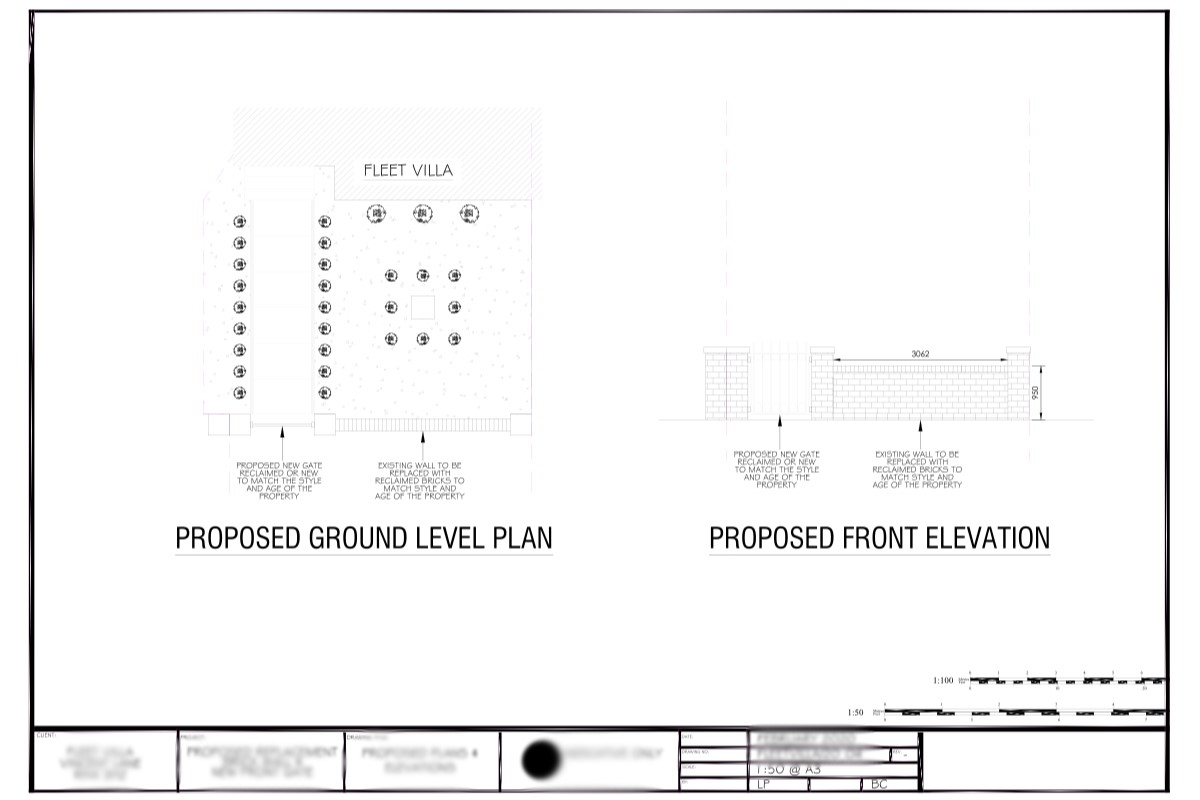 Planning application plans and cad drawings adjusted to be explicit